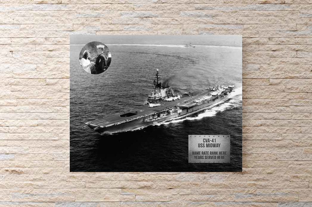 CVA 41 USS Midway Metal Photo Print